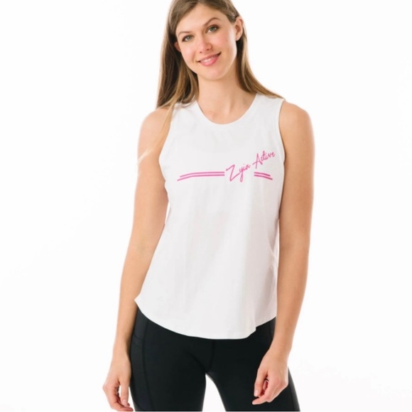ZYIA | Tops | Zyia White South Beach Zyia Tank Xl | Poshmark